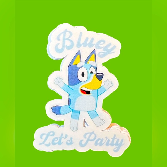 Party Supplies | Bluey Lets Party Birthday Waterproof Vinyl Stickers ...